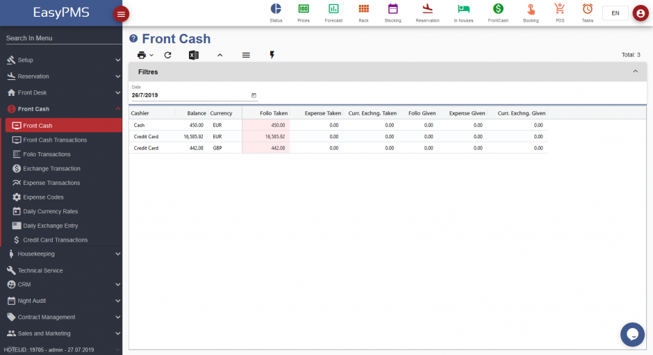 Front Cash » EasyPMS