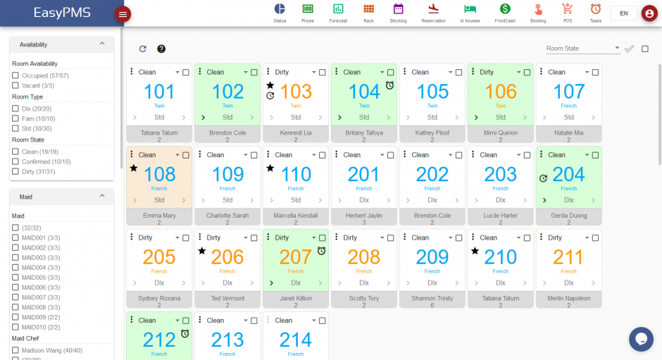 Room Rack » EasyPMS
