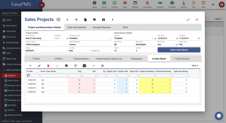 Sales Projects Management » EasyPMS